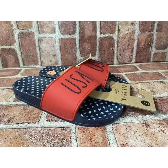 Rae Dunn | Shoes | New Rae Dunn Usa 4th Of July Slides Sz 7 For Women ...